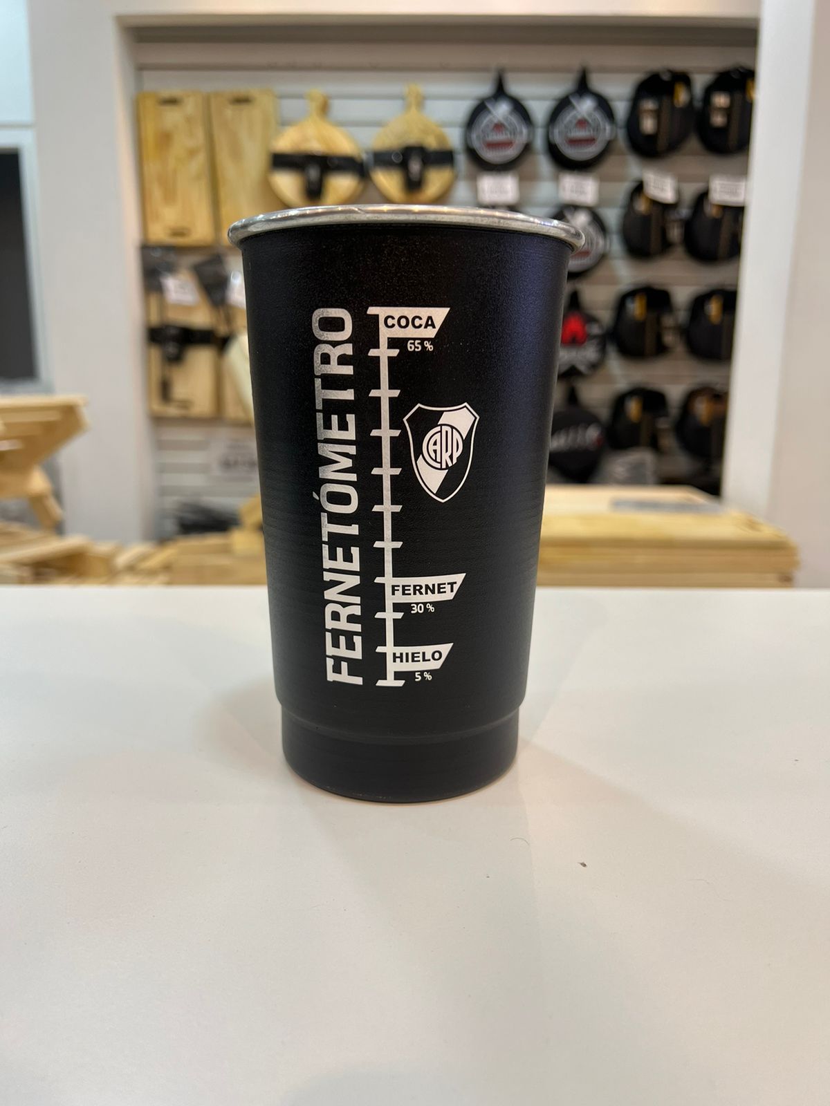 VASO ALUMINIO GRABADO 1 LITRO – FERNETOMETRO RIVER | WOW